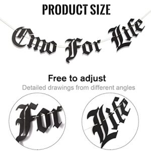 Emo For Life Old English Banner - Gothic Blackletter Garland For Party Decor, Funny Banner, Scene Kid, Pop Punk