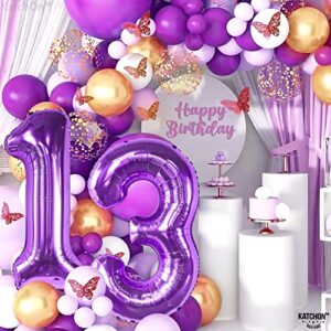 KatchOn, Giant 13 Balloon Numbers - 40 Inch | Purple 13 Birthday Decorations for Girls | 13 Balloon Numbers, 13th Birthday Decorations for Girls | 13 Balloons for Girls, Teenager Birthday Decorations