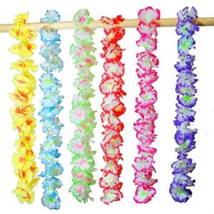 100 Piece Party Pack: Hawaiian Luan Leis Necklace for Tropical Themed Party, Decorations, Beach Party Decor, Party Costume, Pool Party, Wedding, Bachelor/Bachelorette events etc.