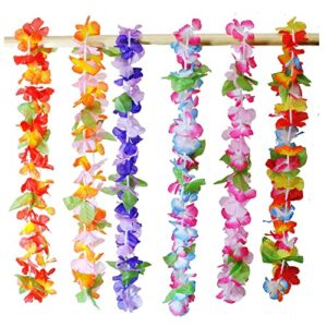 100 Piece Party Pack: Hawaiian Luan Leis Necklace for Tropical Themed Party, Decorations, Beach Party Decor, Party Costume, Pool Party, Wedding, Bachelor/Bachelorette events etc.