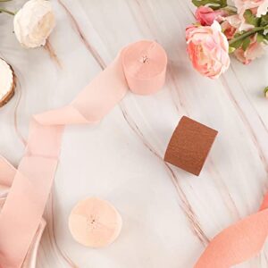 Fonder Mols Rose Gold Streamers Party Decoration - 12 Rolls Rose Gold Dusty Pink Crepe Paper Rolls for Wedding Bachelorette Birthday Party Baby Bridal Shower Hanging Banner Decor