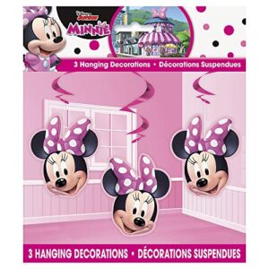 Unique Minnie Mouse Hanging Swirl Decorations - 26" | Pink | 3 Pcs