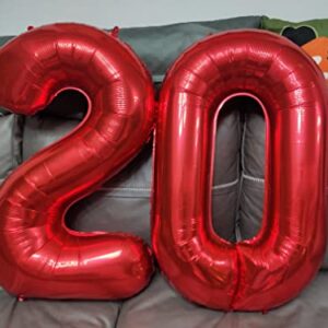 40 Inch Red Number Balloons Birthday Party Balloon 0-9(Zero-Nine) Mylar Decorations of Number 2