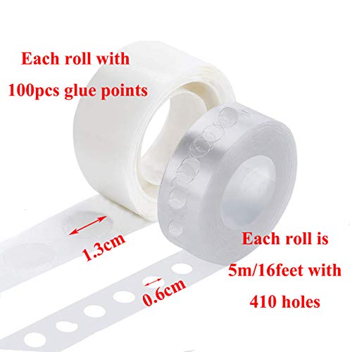 Balloon Arch Garland Decorating Strip Kit, 2 Rolls 16 Feet Balloon Strip, 2 Rolls Balloon Glue Point Dots Stickers for Wedding Party Balloon Decorations