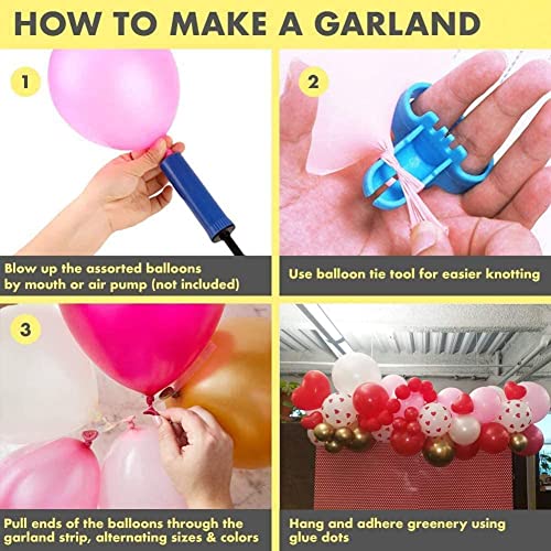 116pcs Valentine's Day Balloons Garland Arch Kit Include Red Pink White Balloons,Heart Printed Balloons , Foil Mylar Heart Balloons, Valentines Wedding Party Decoration Supplies