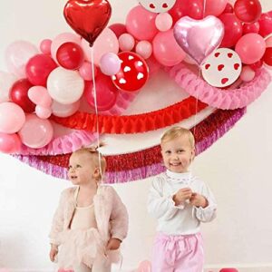 116pcs Valentine's Day Balloons Garland Arch Kit Include Red Pink White Balloons,Heart Printed Balloons , Foil Mylar Heart Balloons, Valentines Wedding Party Decoration Supplies