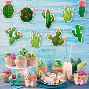 40 Pieces Cactus Cutouts Prickly Cactus Party Cutouts Green Cactus Paper-cuts for Fiesta Party Classroom Bulletin Board Wall Decoration