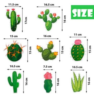 40 Pieces Cactus Cutouts Prickly Cactus Party Cutouts Green Cactus Paper-cuts for Fiesta Party Classroom Bulletin Board Wall Decoration