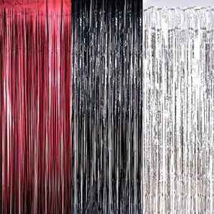 graduation party decorations 2023 burgundy black silver maroon graduation party decorations 2023 graduation decoration 2023 burgundy black graduation party supplies burgundy black silver foil curtains