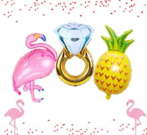 jevenis set of 3 flamingo balloons pineapple balloons ring balloon flamingo bachelorette decoration beach bach balloons flamingo engagement party decor tropical bridal shower decoration final flamingle decoration