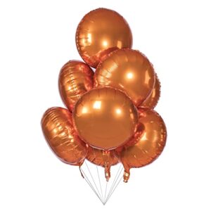 mijie 30 orange mylar balloons 18 inch round self-sealing foil balloons helium balloons for graduation halloween thanksgiving fall party decorations (orange)