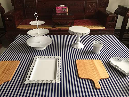 6 Pcs Disposable Black White Stripe Plastic Tablecloth, 108 Inch x 54 Inch Ractangle Tablecover, for Party, Dance and Picnic (Black White Stripe)