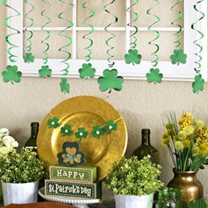 St. Patrick's Day Hanging Swirls Decorations - 18 PCS St.Patrick’s Day Green Foil Hanging Swirls with Lucky Irish Green Shamrock for St.Patrick’s Day Party Supplies (Green)