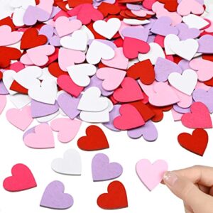 300 pieces valentine’s day confetti decor wedding romantic confetti decor colorful table scatter rustic confetti tiny wooden hearts unfinished wooden heart cutouts for wedding valentine’s day decor