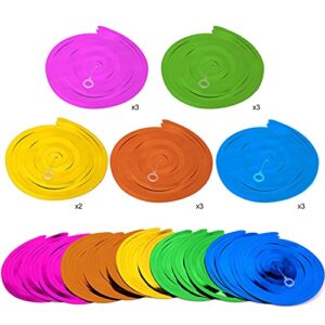 HOWAF 30 Pcs Hawaiian Tropical Luau Birthday Party Hanging Swirls Hibiscus Swirls Flower Foil Swirl Decorations Ceiling Decorations for Tiki Cocktail Beach Summer Party Decoration Supplies