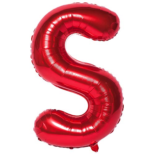 Letter Balloons 40 Inch Giant Jumbo Helium Foil Mylar for Party Decorations Red S