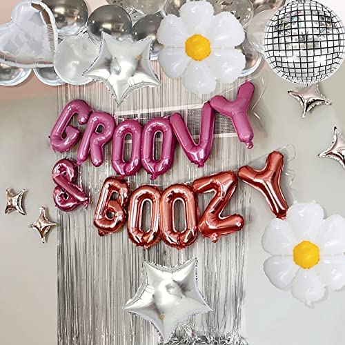 JeVenis Groovy & Boozy Balloons Groovy and Boozy Bachelorette Party Decoration Groovy and Boozy Sign Groovy Bachelorette Party Decoration Groovy Flower Bridal Shower Decorations