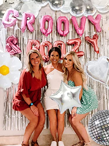 JeVenis Groovy & Boozy Balloons Groovy and Boozy Bachelorette Party Decoration Groovy and Boozy Sign Groovy Bachelorette Party Decoration Groovy Flower Bridal Shower Decorations