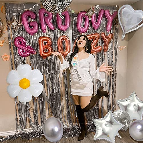 JeVenis Groovy & Boozy Balloons Groovy and Boozy Bachelorette Party Decoration Groovy and Boozy Sign Groovy Bachelorette Party Decoration Groovy Flower Bridal Shower Decorations