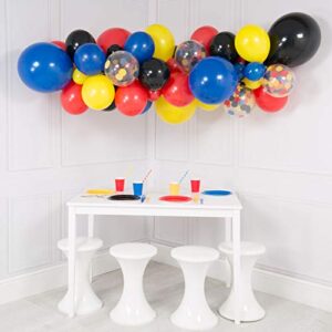 108pcs diy balloon garland kit red blue black yellow giant balloon arch superhero theme party decor perfect for avengers captain america party prop (red blue black yellow)