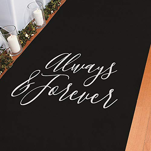 Always & Forever Black Aisle Runner - 100 feet long - Wedding Ceremony Decor