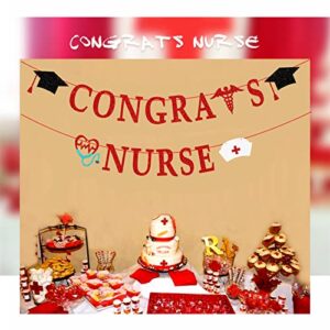 2023 Nurse Graduation Banner, Glittery Congrats Nurse Banner RN Garland Photo Props Banner for Party Home Classroom Decorations