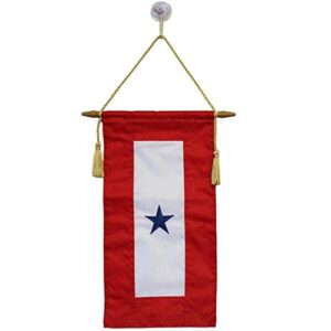 Family Member Military Service Banner - One Blue Star Service Banner Flag – 7 ½ Inches by 14 ½ Inches