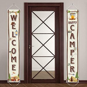 camping party banner camping party decorations welcome porch sign for camping themed birthday baby shower decorations