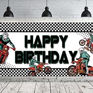 Large Motocross Happy Birthday Banner | Motocross Birthday Party Supplies Decoration | Motocross Birthday Party Backdrop Background - 6.6 x 3.3 FT