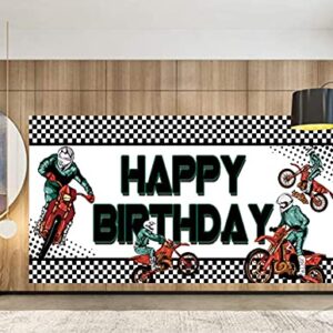 Large Motocross Happy Birthday Banner | Motocross Birthday Party Supplies Decoration | Motocross Birthday Party Backdrop Background - 6.6 x 3.3 FT