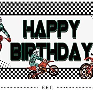 Large Motocross Happy Birthday Banner | Motocross Birthday Party Supplies Decoration | Motocross Birthday Party Backdrop Background - 6.6 x 3.3 FT