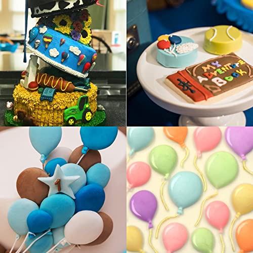 Balloon Chocolate Mold Silicone, 4 Packs Hot Air Balloon Fondant Mould for Birthday Party Cake Decoration, Cupcake Toppers, for Baby Shower Party Candy