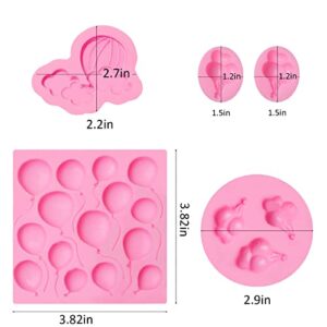 Balloon Chocolate Mold Silicone, 4 Packs Hot Air Balloon Fondant Mould for Birthday Party Cake Decoration, Cupcake Toppers, for Baby Shower Party Candy