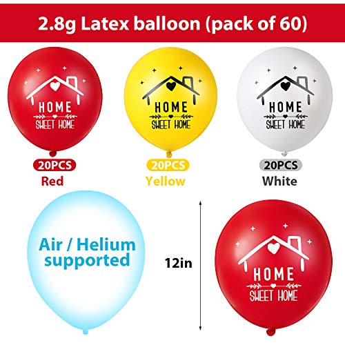 60 Pieces Home Sweet Home Balloon Housewarming Party Latex Balloon Welcome Home Balloon for Family Gathering Housewarming Party Decoration Supply