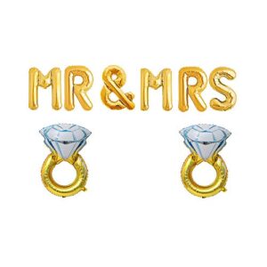 mr & mrs party balloons,engagement party decorations,wedding,engagement,anniversary party gold themed decor.