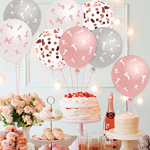 WATINC 36Pcs Bachelorette Party Balloons Decorations, White Silver Rose Gold Sequin Confetti Latex Balloon, Naughty Men Dancer Bridal Shower Engagement Girls Night Hen Party Gifts Supplies (12 Inch)