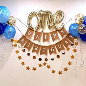 GUGELIVES Hanging Foils Script Balloon “ONE” Word - 30” Classic Gold Air Balloons - Set of 1 Balloon - Perfect for Baby Shower, Happy Birthday or Any Party Decorations