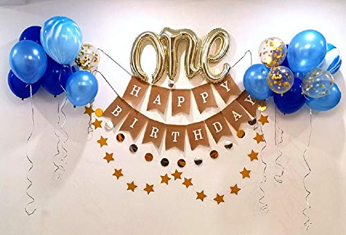 GUGELIVES Hanging Foils Script Balloon “ONE” Word - 30” Classic Gold Air Balloons - Set of 1 Balloon - Perfect for Baby Shower, Happy Birthday or Any Party Decorations