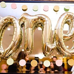 GUGELIVES Hanging Foils Script Balloon “ONE” Word - 30” Classic Gold Air Balloons - Set of 1 Balloon - Perfect for Baby Shower, Happy Birthday or Any Party Decorations