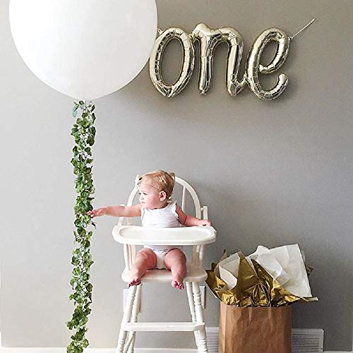 GUGELIVES Hanging Foils Script Balloon “ONE” Word - 30” Classic Gold Air Balloons - Set of 1 Balloon - Perfect for Baby Shower, Happy Birthday or Any Party Decorations