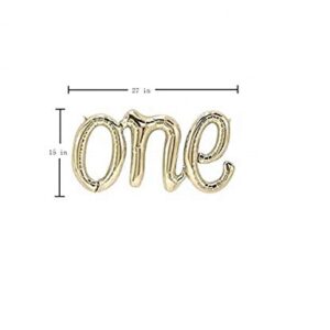 GUGELIVES Hanging Foils Script Balloon “ONE” Word - 30” Classic Gold Air Balloons - Set of 1 Balloon - Perfect for Baby Shower, Happy Birthday or Any Party Decorations