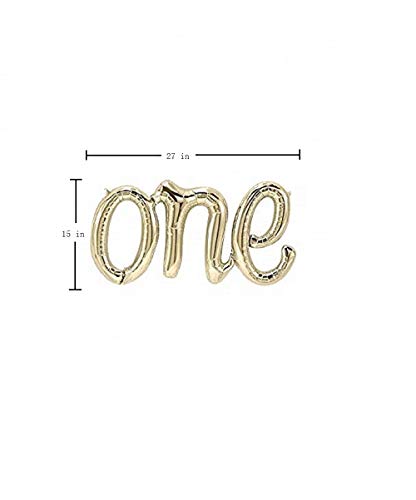 GUGELIVES Hanging Foils Script Balloon “ONE” Word - 30” Classic Gold Air Balloons - Set of 1 Balloon - Perfect for Baby Shower, Happy Birthday or Any Party Decorations