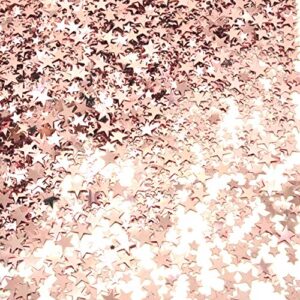 rose gold party twinkle stars table confetti foil metallic sequins confetti wedding bridal shower bachelorette baby shower birthday christmas party sprinkles confetti decorations, 60g