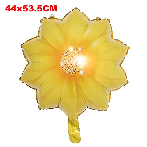 Sunflower Flower Foil Balloons Red Rose Purple Yellow Birthday Party Baby Shower Valentine's Day Wedding Decoration (Sunflower Yellow)