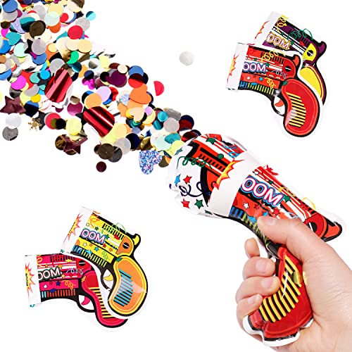 Boxgear 24PCS Fireworks Gun, Handheld Confetti Poppers, Easy Pop, Self-Inflating Confetti Gun, Multicolor Confetti Supplies for Parties and Celebrations (Multicolor)