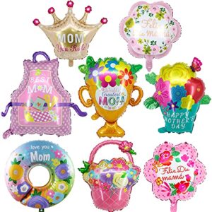 happy mother’s day foil balloons party decorations – worlds greatest mom best mom ever spanish feliz dia mama balloons for mother’s day party birthday decorations supplies