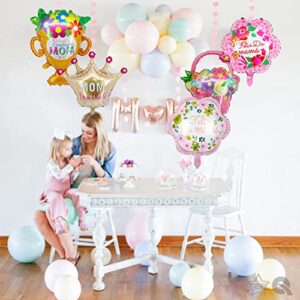 Happy Mother's Day Foil Balloons Party Decorations - Worlds Greatest Mom Best Mom Ever Spanish Feliz Dia Mama Balloons for Mother's Day Party Birthday Decorations Supplies