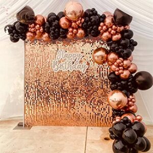 136pcs rose gold balloon arch garland kit, black and rose gold balloons with 22inch 4d foil balloons for women girls party birthday wedding bridal shower bachelorette engagement anniversary graduations retirement new year party supplies backdrop decoratio