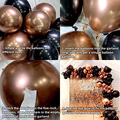 136Pcs Rose Gold Balloon Arch Garland Kit, Black and Rose Gold Balloons with 22Inch 4D Foil Balloons for Women Girls Party Birthday Wedding Bridal Shower Bachelorette Engagement Anniversary Graduations Retirement New Year Party Supplies Backdrop Decoratio