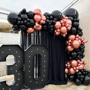 136Pcs Rose Gold Balloon Arch Garland Kit, Black and Rose Gold Balloons with 22Inch 4D Foil Balloons for Women Girls Party Birthday Wedding Bridal Shower Bachelorette Engagement Anniversary Graduations Retirement New Year Party Supplies Backdrop Decoratio